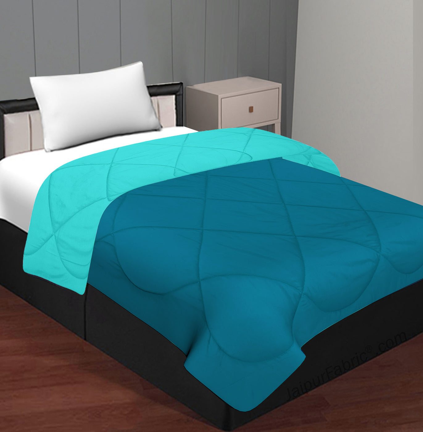 Teal Blue - Aqua Green Single Bed Comforter – JaipurFabric®
