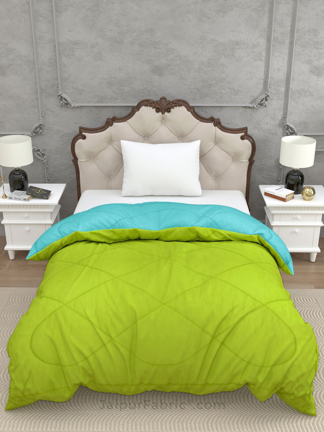 Parrot Green Aqua Green Single Bed Comforter – JaipurFabric®